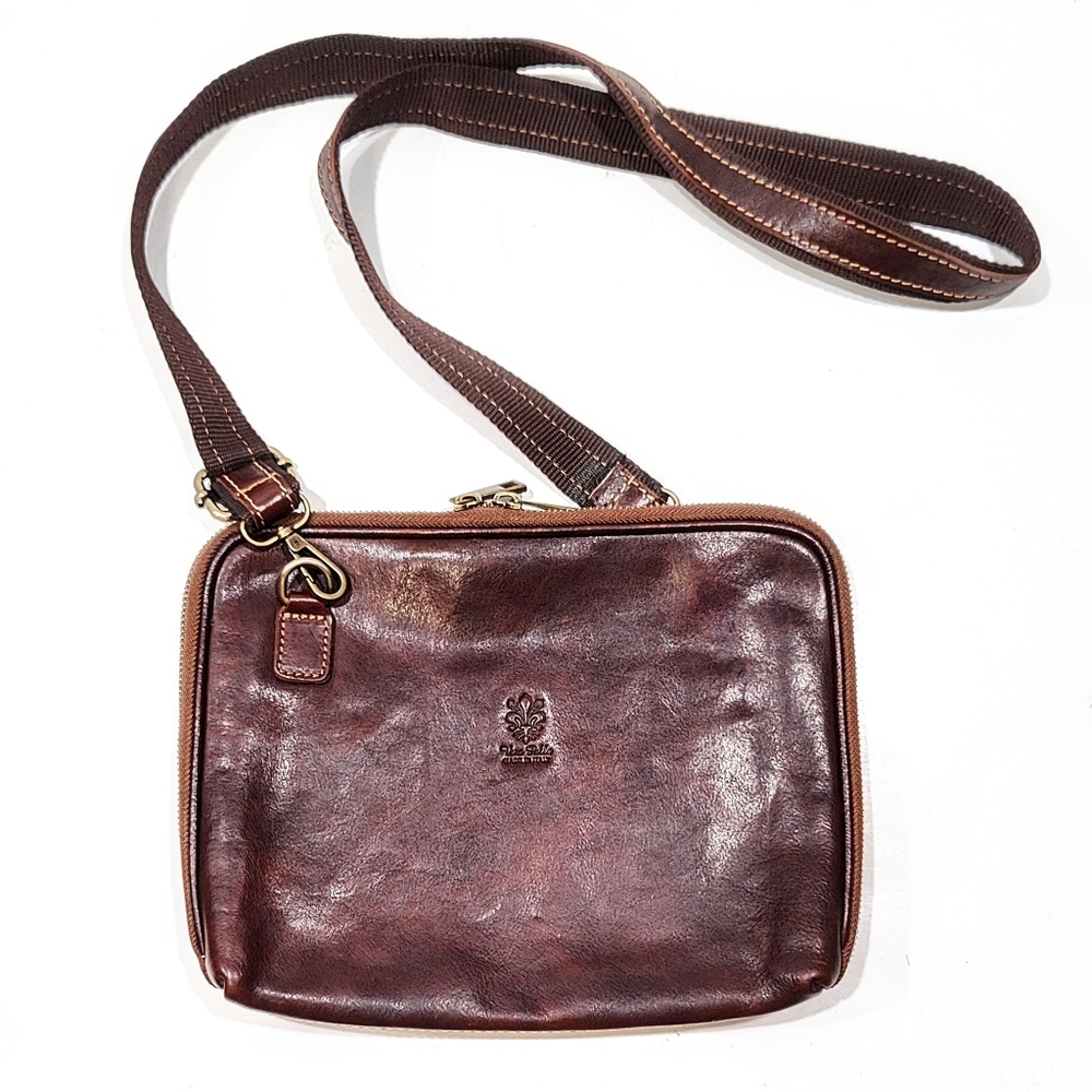 Vera Pelle Italian Leather Crossbody Bag Brown Cordov… - Gem
